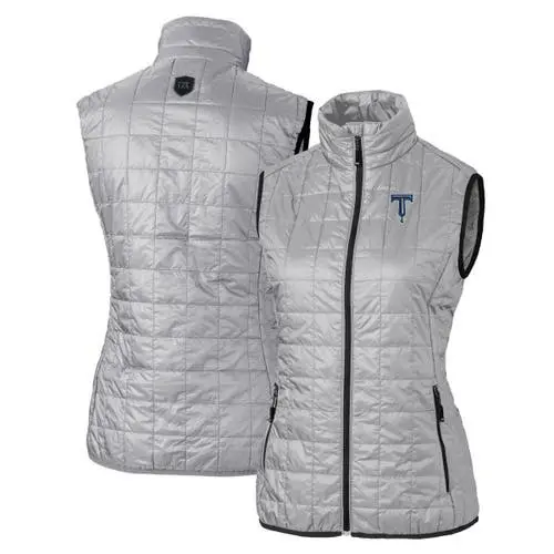 Cutter & Buck Tulsa Drillers Rainier Primaloft Eco Insulated Full-zip Puffer Vest - Gray