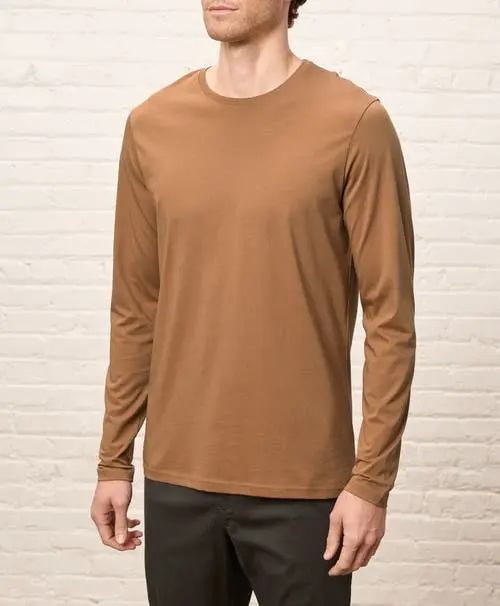 PACT Organic Softspun Long Sleeve Tee - Brown Sugar