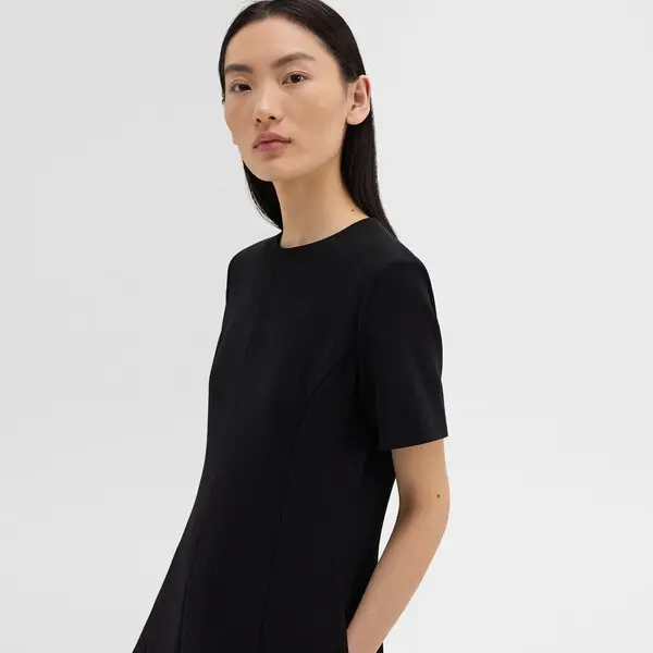 Theory Flared Mini Dress In Black - 50% Off | Editorialist