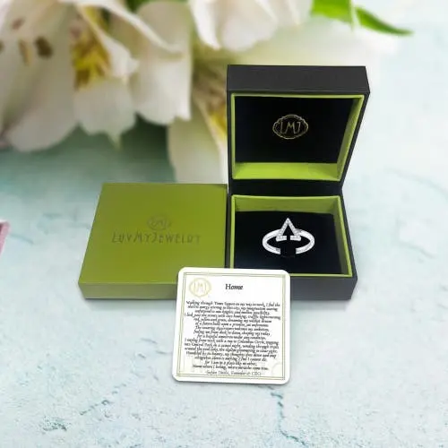 LUVMYJEWELRY Sterling Open Triangle Diamond Ring - Silver
