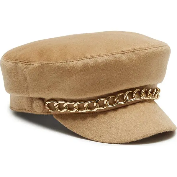 Eugenia Kim Marina Chain Trim Cap - Camel