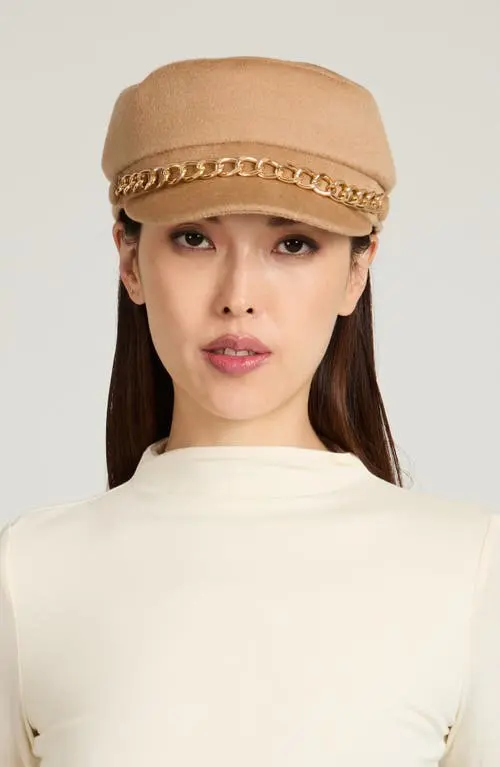 Eugenia Kim Marina Chain Trim Cap - Camel