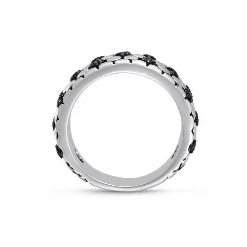 LUVMYJEWELRY Hexagonal Cluster Diamond Ring In Sterling