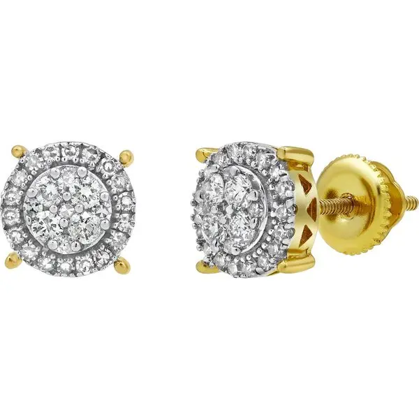 LUVMYJEWELRY Diamond Stud Earrings 0.33 Ct - 14k Yellow Gold