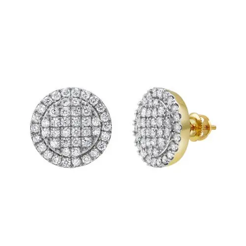 LUVMYJEWELRY Dulce Deluxe Diamond Stud Earrings - 14k Yellow Gold