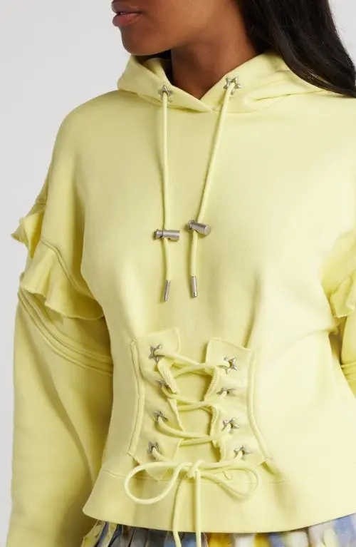 PUMA X Collina Strada Ruffle Cotton Hoodie Yellow Pear