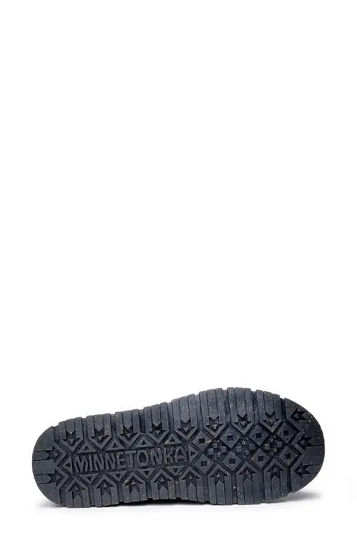 Minnetonka Neva Faux Fur Lined Slipper - Black