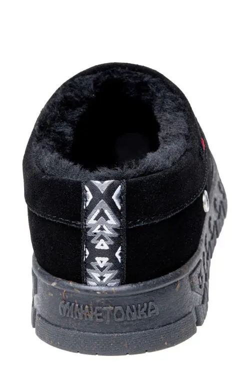 Minnetonka Neva Faux Fur Lined Slipper - Black