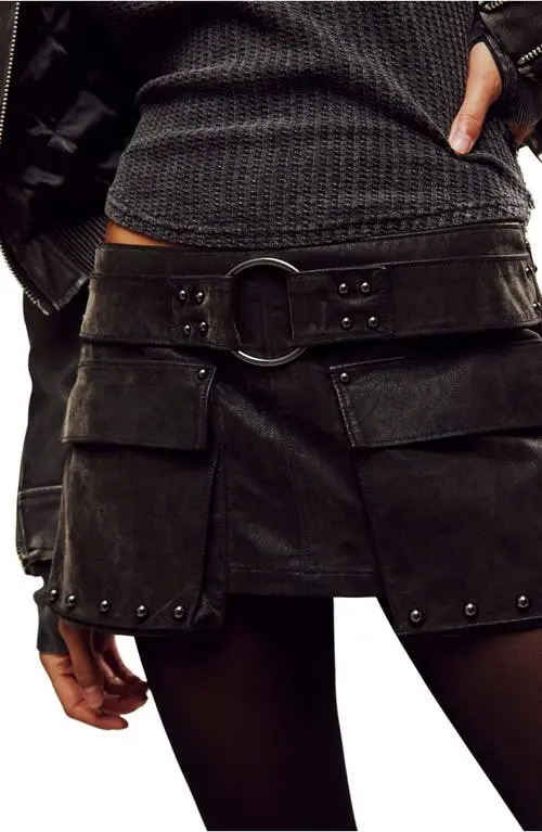 Free People Low Rise Faux Suede Skort