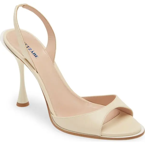 BETZÁBE Suede Slingback Sandal - Ivory Nappa White Detail