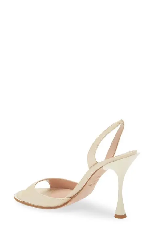 BETZÁBE Suede Slingback Sandal - Ivory Nappa White Detail