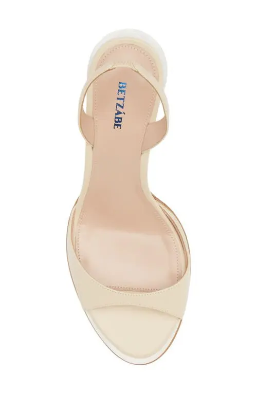 BETZÁBE Suede Slingback Sandal - Ivory Nappa White Detail