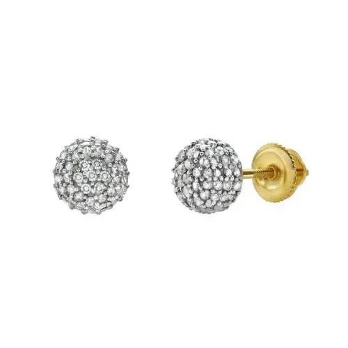 LUVMYJEWELRY Orbius 0.33 Ct. Diamond Stud Earrings - 10k Yellow Gold