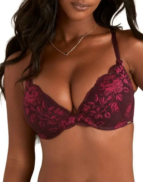 ADORE ME Jaya Push Up Plunge Bra - Dark Purple