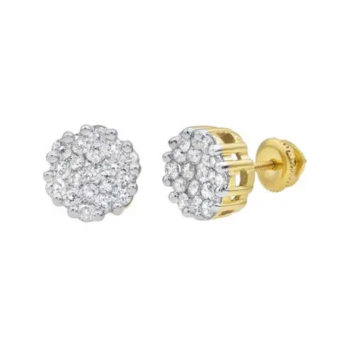 LUVMYJEWELRY Diamond Stud Earrings - 14k Yellow Gold