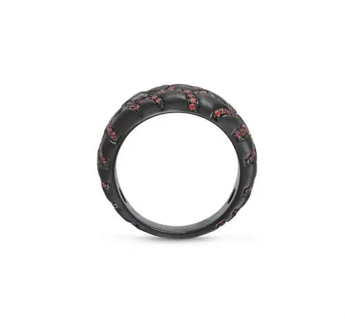 LUVMYJEWELRY Sterling Silver Garnet Band Ring