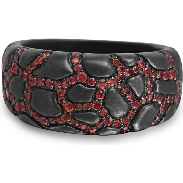 LUVMYJEWELRY Sterling Silver Garnet Band Ring