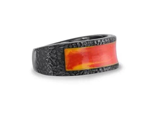 LUVMYJEWELRY Sterling Silver & Enamel Band Ring