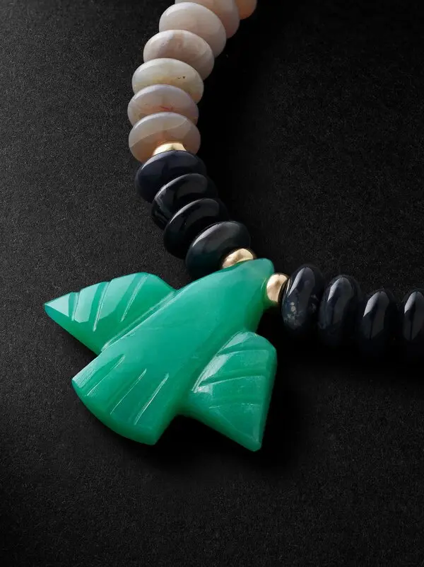 Jacquie Aiche Gold, Opal Heishi And Chrysoprase Beaded Necklace