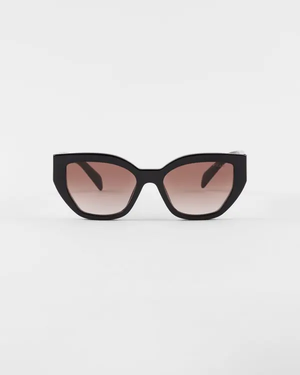 Prada Sunglasses With Logo - Opaque Gradient Dark Brown Lenses