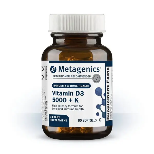 METAGENICS D3 5000 +k 60 Softgels - One-color