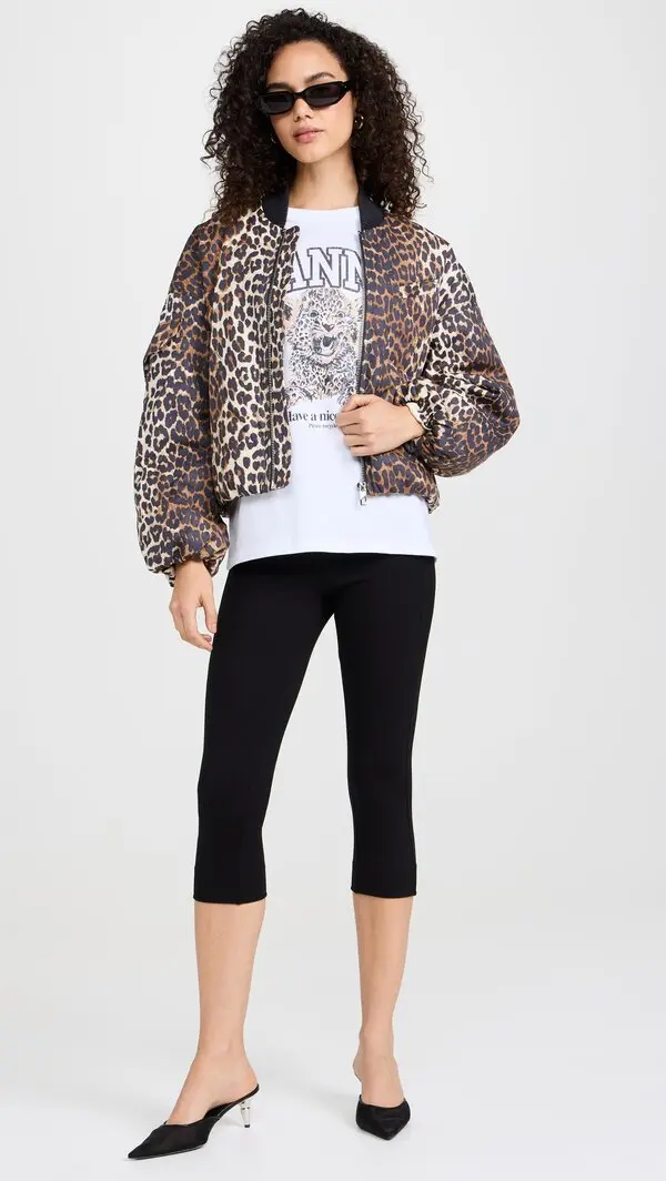 GANNI Basic Jersey Relaxed T-shirt - Leopard