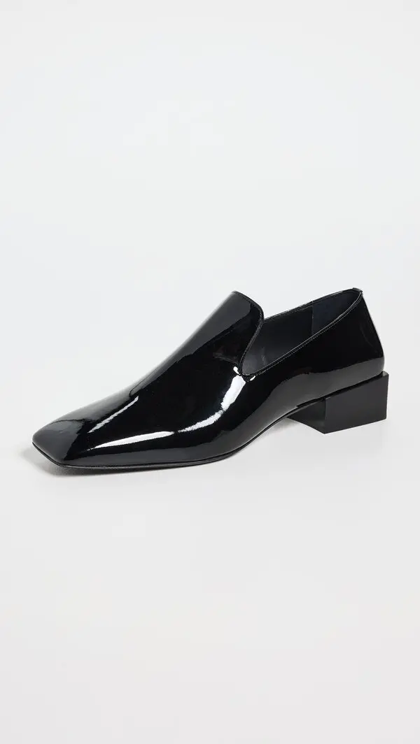 FERAGAMO Carmelita Black Leather Loafers Ferragamo Carmelita Patent Leather Loafers, Size 7 D 01J181  main image 3