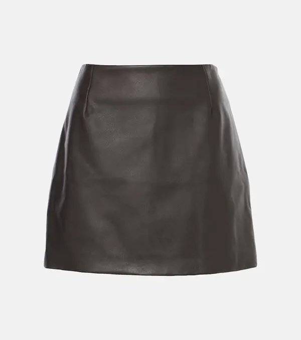 BLAZÉ MILANO Coci Leather Miniskirt - Brown