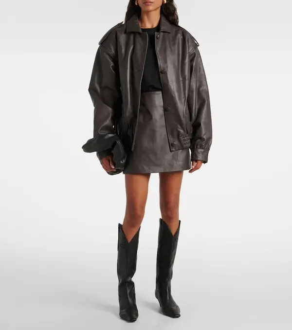 BLAZÉ MILANO Coci Leather Miniskirt