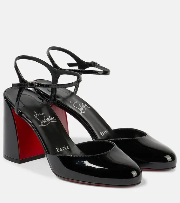 CHRISTIAN LOUBOUTIN Jane 85 Leather Mary Jane Pumps - Black