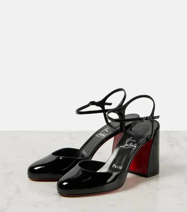 CHRISTIAN LOUBOUTIN Jane 85 Leather Mary Jane Pumps - Black