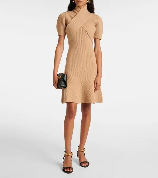 PATOU Wool And Cashmere Minidress - Beige