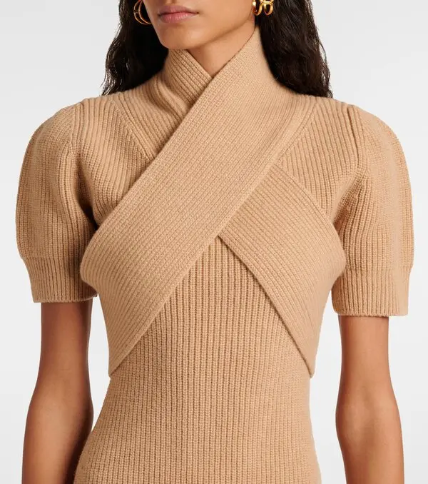 PATOU Wool And Cashmere Minidress - Beige