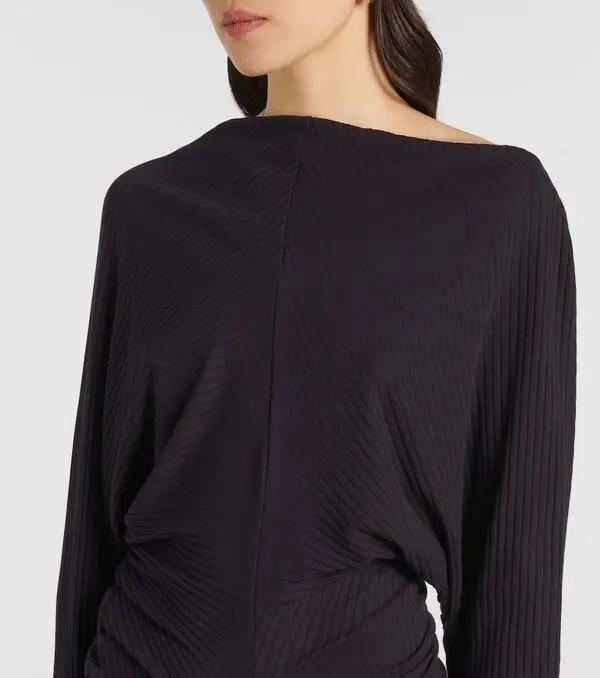 Dries Van Noten Draped Jersey Midi Dress