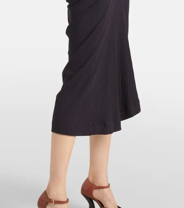 Dries Van Noten Draped Jersey Midi Dress