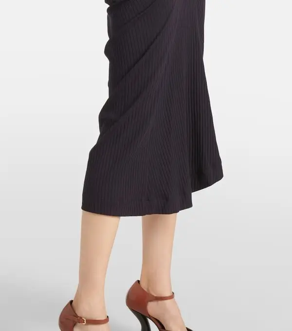 Dries Van Noten Draped Jersey Midi Dress