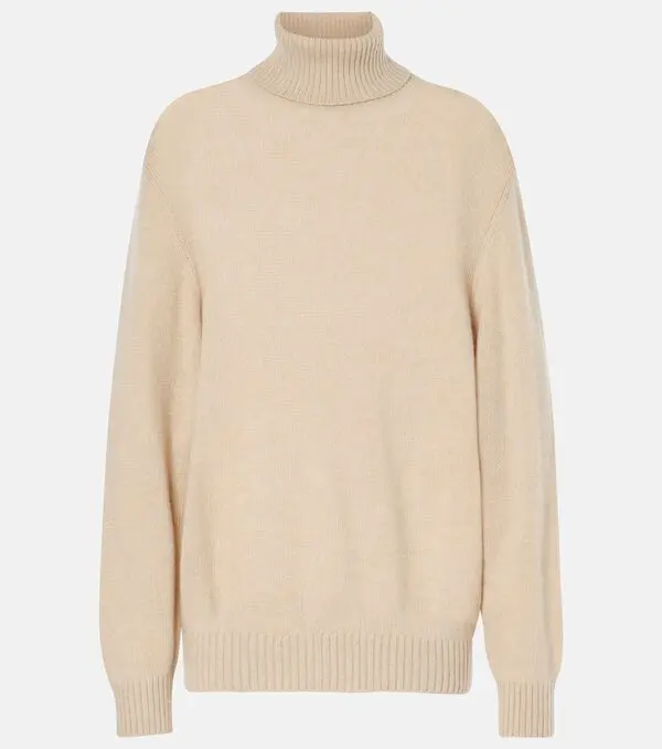 Loro Piana Cellio Cashmere Turtleneck Sweater - Beige