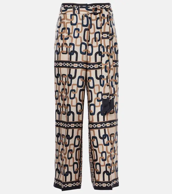 Max Mara Brina Printed Wide-leg Pants - Multicoloured