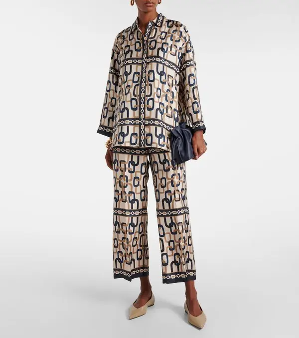 Max Mara Brina Printed Wide-leg Pants