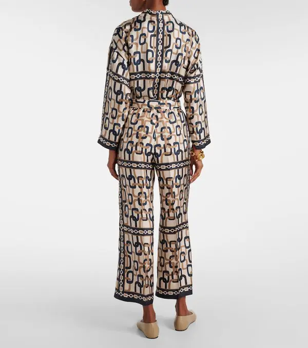Max Mara Brina Printed Wide-leg Pants