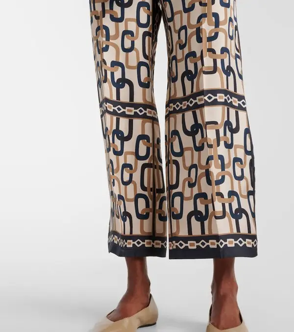 Max Mara Brina Printed Wide-leg Pants