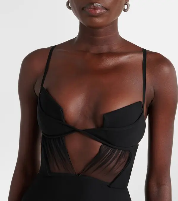 NENSI DOJAKA Crêpe Mini Dress With Sheer Detailing