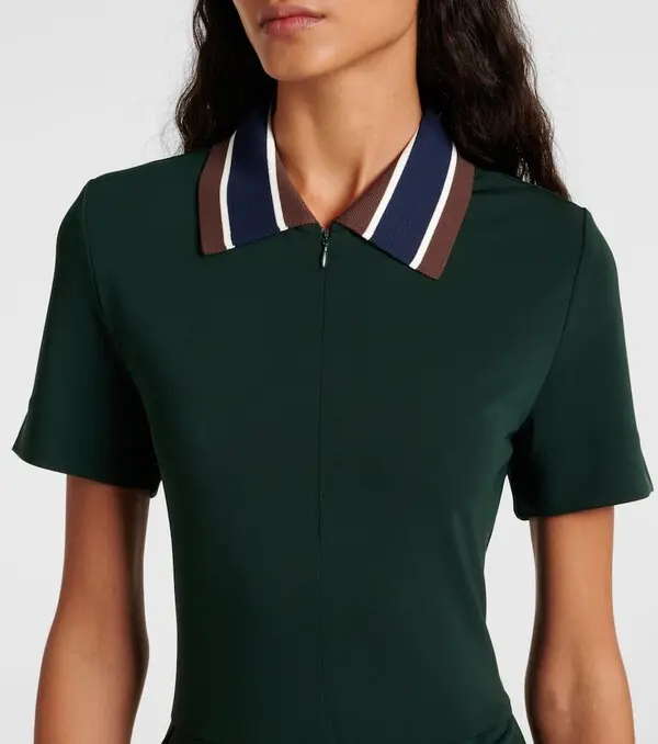 Tory Burch Pleated Zip-Up Tennis Dress In Green - 40% Off | Editorialist