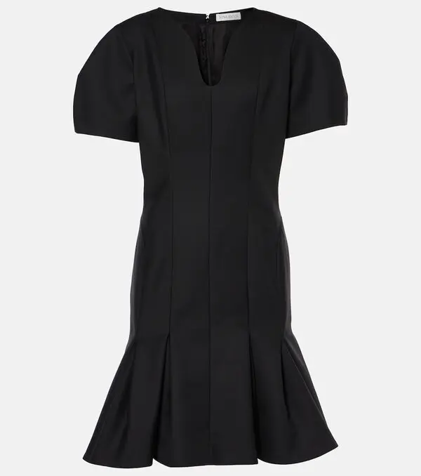 Nina Ricci Wool Gabardine Midi Dress - Black