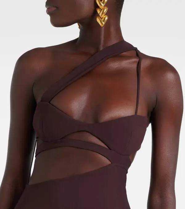 NENSI DOJAKA Asymmetric Silk Midi Dress