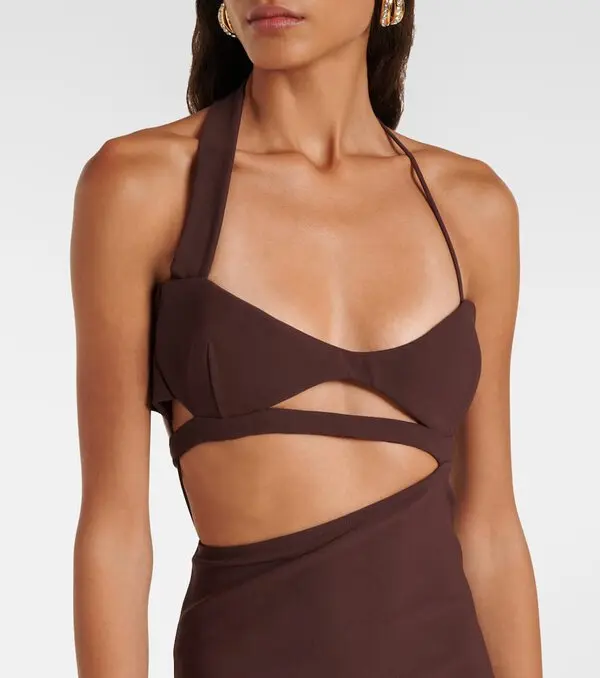 NENSI DOJAKA Asymmetric Silk Midi Dress
