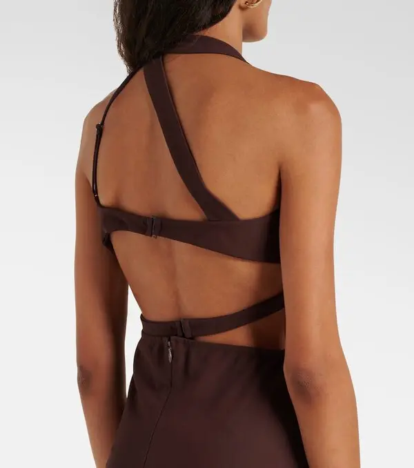 NENSI DOJAKA Asymmetric Silk Midi Dress