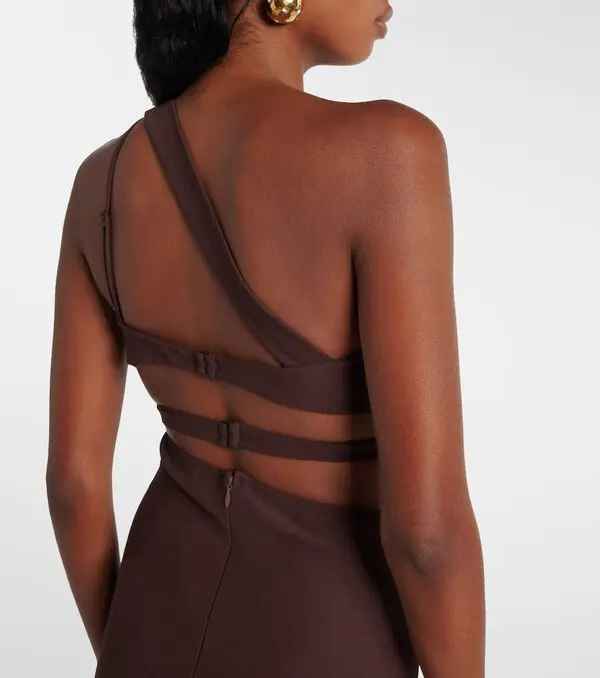 NENSI DOJAKA Asymmetric Silk Midi Dress