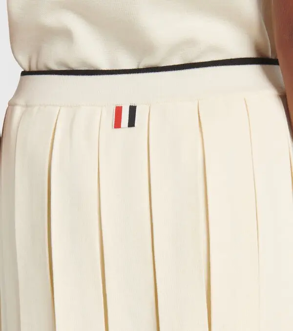 Thom Browne Pleated Wool-blend Mini Skirt - White
