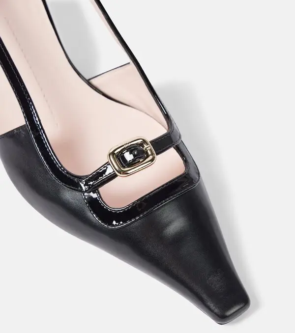 ROGER VIVIER Viv' Canard 55 Leather Slingback Pumps
